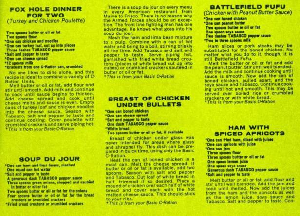 Vietnam C-Ration Cook Book – CherriesWriter – Vietnam War website