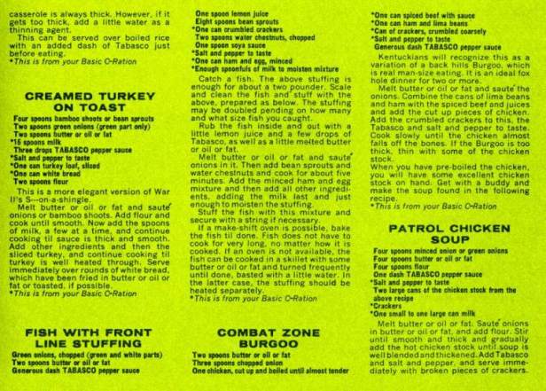 Vietnam C-Ration Cook Book – CherriesWriter – Vietnam War website