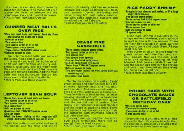 Vietnam C-Ration Cook Book – CherriesWriter – Vietnam War website